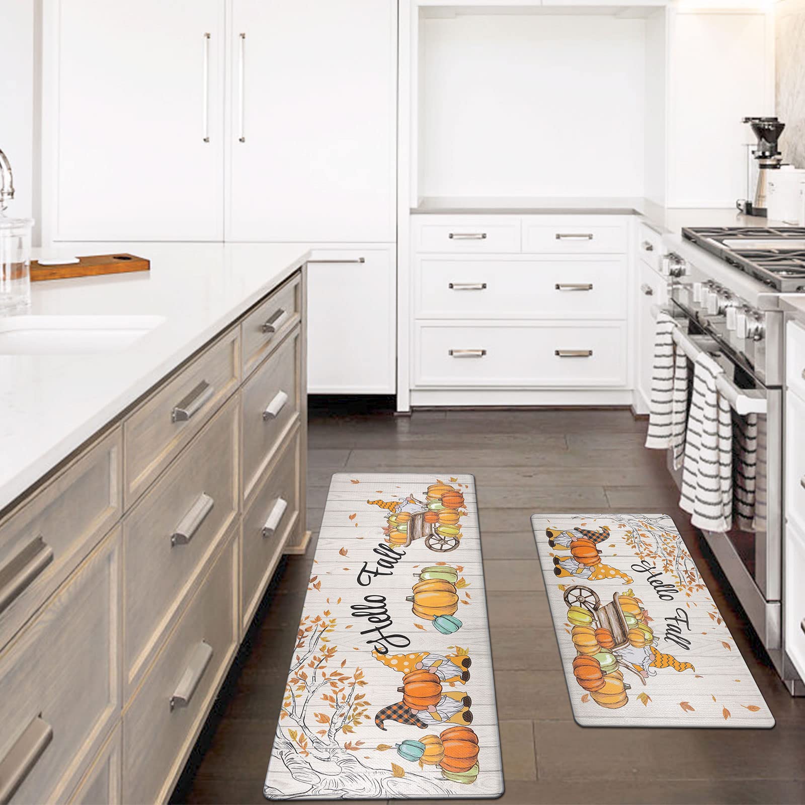 U'Artlines Fall 2Piece Anti Fatigue Kitchen Rugs and Mats+Fall Doormat 32"×48"