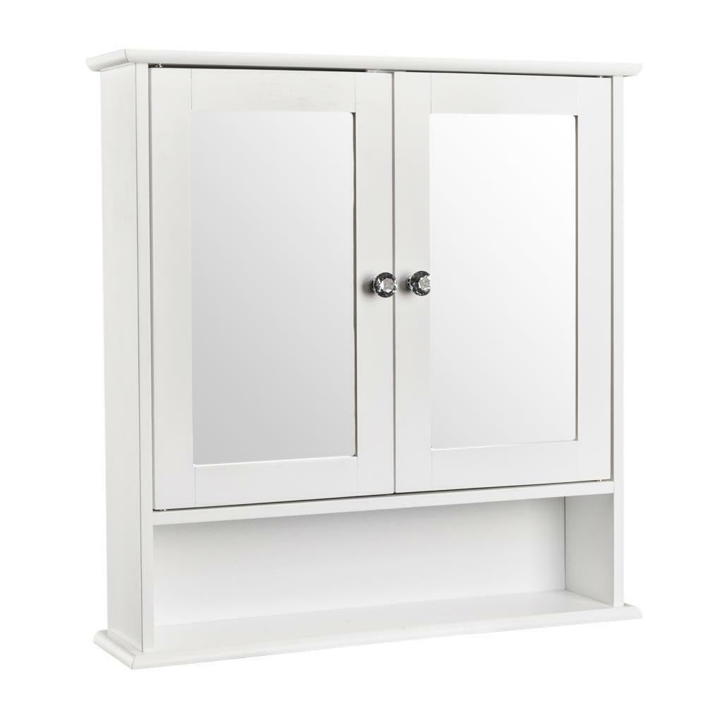 TBMAQ Bathroom Wall Mount Medicine Cabinet w/Adjustable Shelves 2 Mirror Door