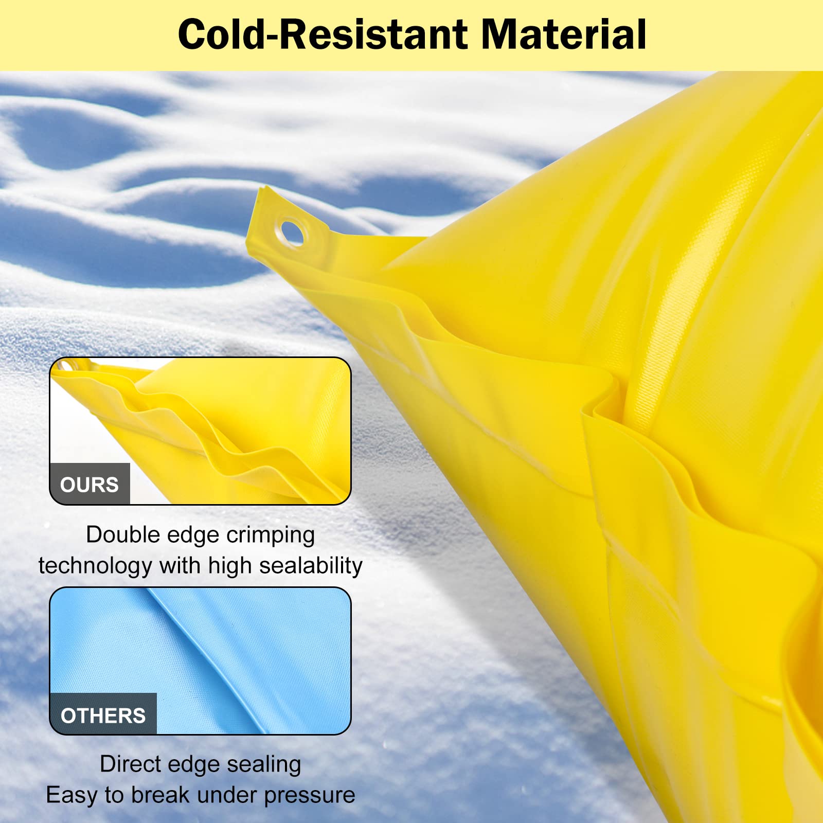 SONEVZZ 4 x 15 Ft Pool Pillow - Pool Pillows for above Ground Pools & Closing Winter Kit | Winterizing Pool Air Pillow for Covers | Heavy Duty Cold Resistant Vinyl Material, Rope Included