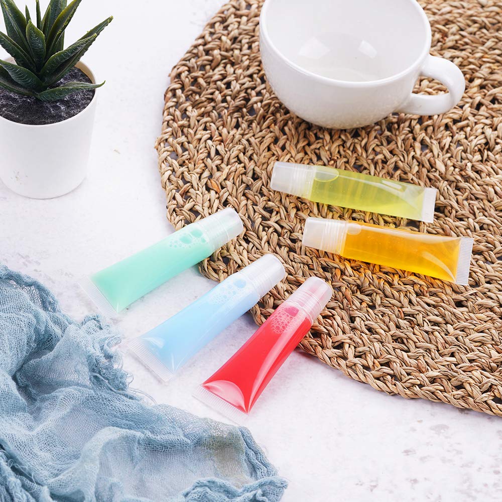 TDHDIKE 50pcs 10 ml Lip Gloss Tubes, and 100pcs 3ml Disposable Graduated Plastic Transfer Pipettes, Basic Essential Bottles for DIY Lip Gloss Balm/Cosmetic