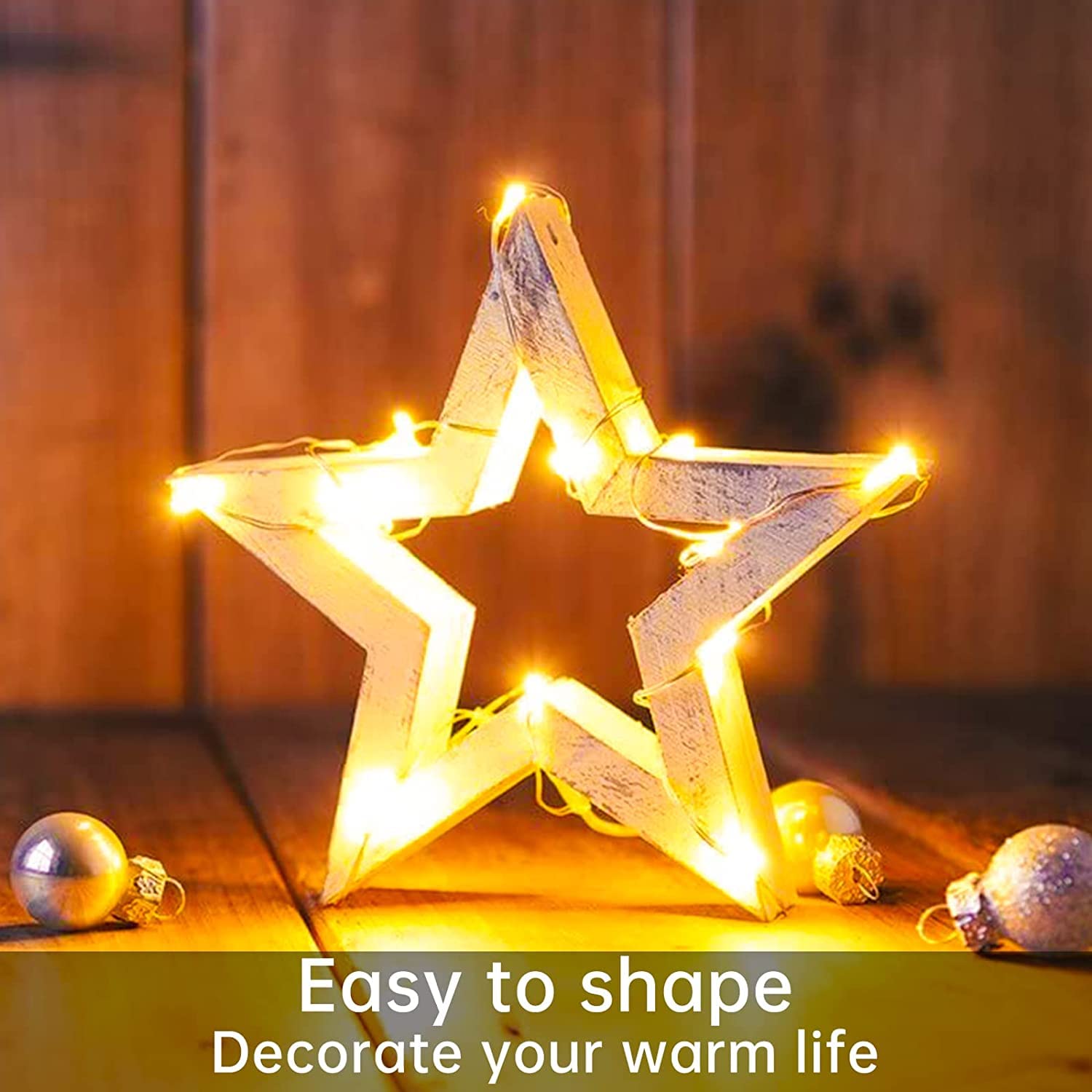 UFAY 15 Pack Fairy Lights Battery Operated(Batteries Included), 10ft 30 LED Silver Wire String Lights Waterproof Firefly Mini Led Starry Light for Party Crafts Wedding Christmas Decor(Warm White)