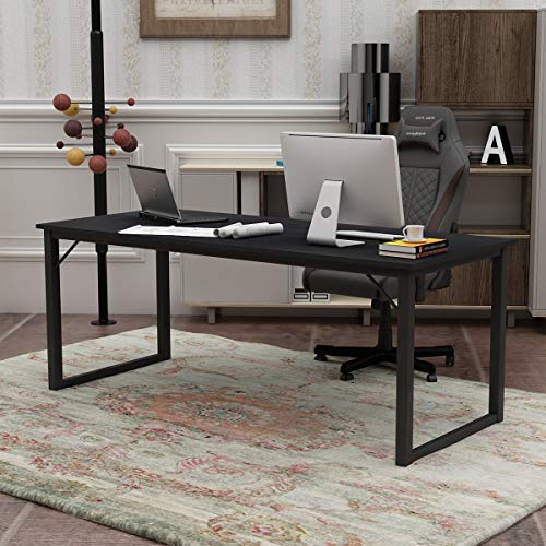 soges 63 inches Computer Desk Large Office Desk Computer Table Study Writing Desk for Home Office, GC-P2JJ-160BK