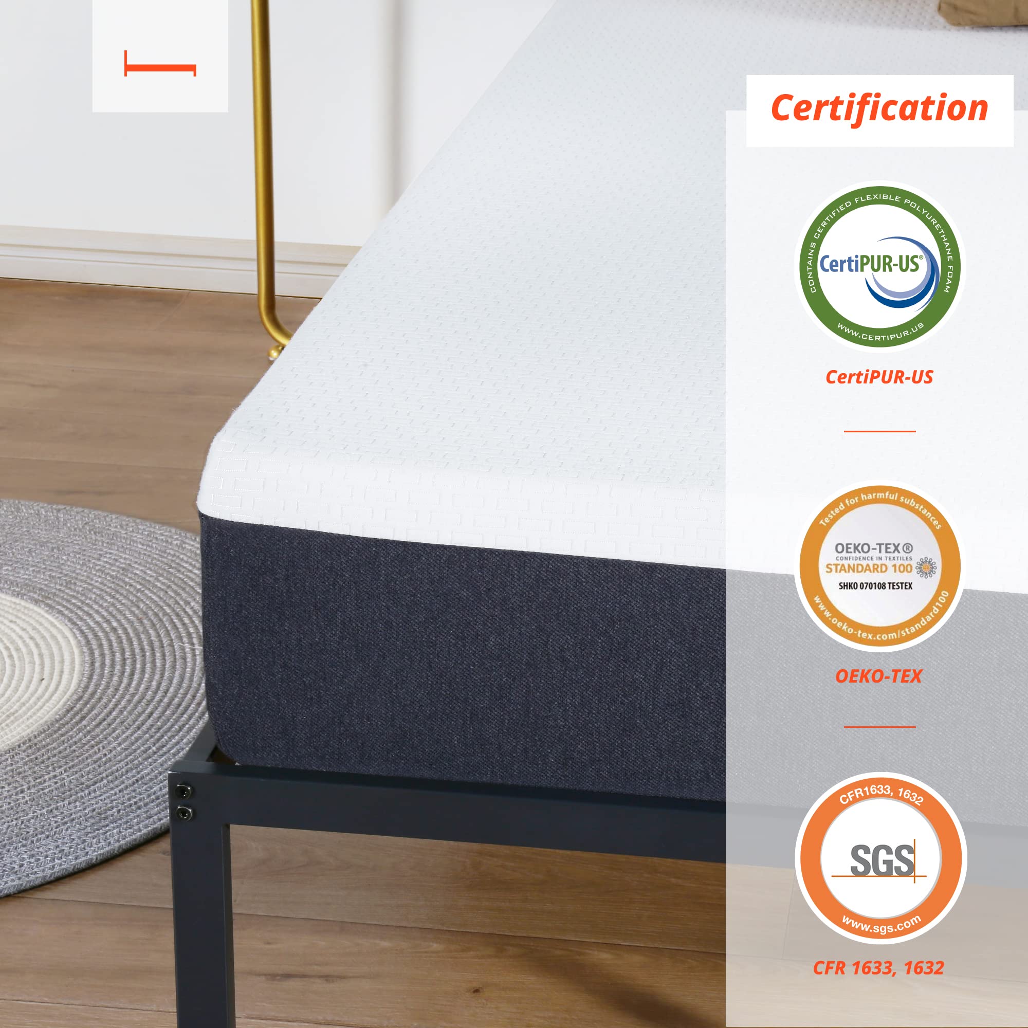 PrimaSleep Modern 10 Inch Air Flow Gel Memory Foam Comfort Bed Mattress,Pressure Relieving (Queen)