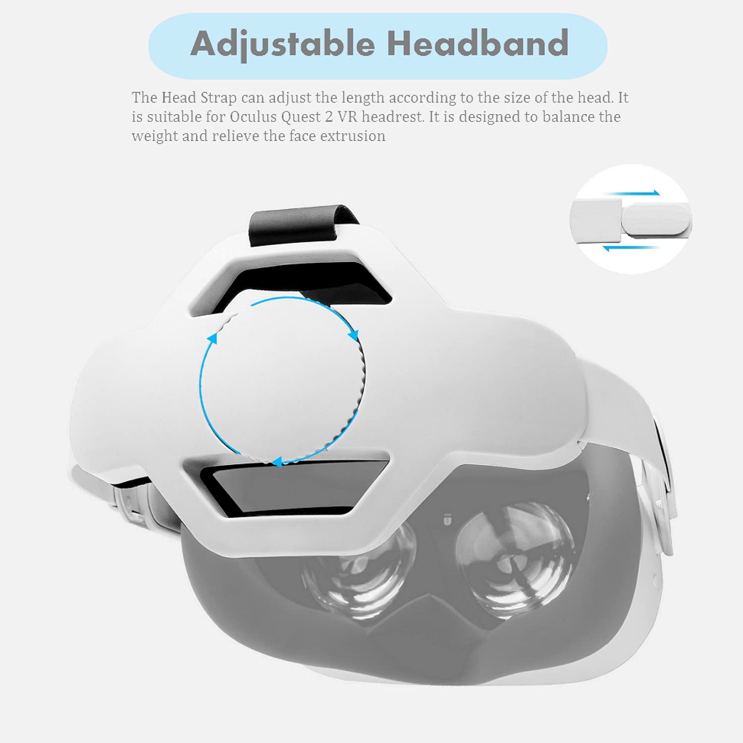 YBHMO Adjustable Head Strap Compatible for Oculus Quest 2,Oculus Quest 2 Elite Strap Replacement,Enhanced Support and Comfort in VR
