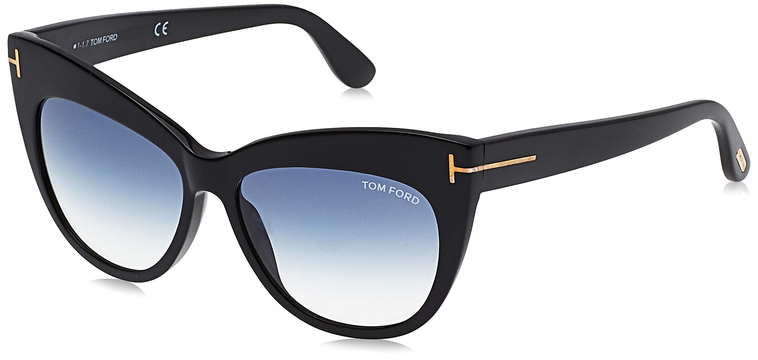Tom Ford Cateye Sunglasses TF523 Nika 01W Shiny Black 56mm FT0523