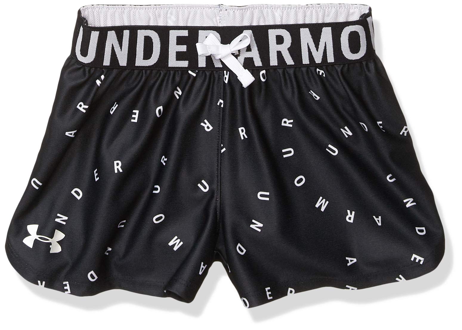 Under Armour Play Up Printed Workout Gym Short, Black (002)/Metallic Silver, Youth Small