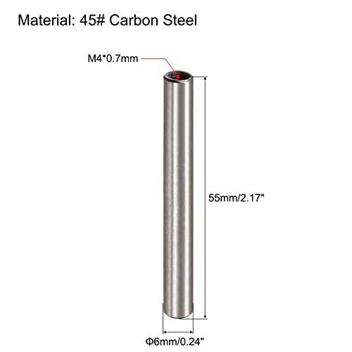 uxcell M4 Internal Thread Dowel Pin 5pcs 6x55mm Chamfering Flat Carbon Steel Cylindrical Pin Bed Bookshelf Metal Devices Industrial Pins
