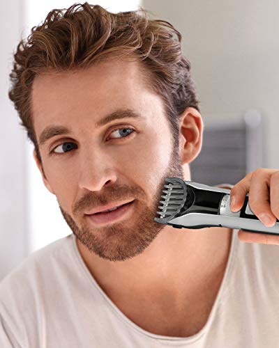 Waterproof Cordless Beard Trimmer Hair Clippers for Men,All-In-One Professional Beard Trimmer for Men with 39 Adjustable Cutting Lengths, Hair Trimmer with Lithium Battery, USB Charge(Sliver)