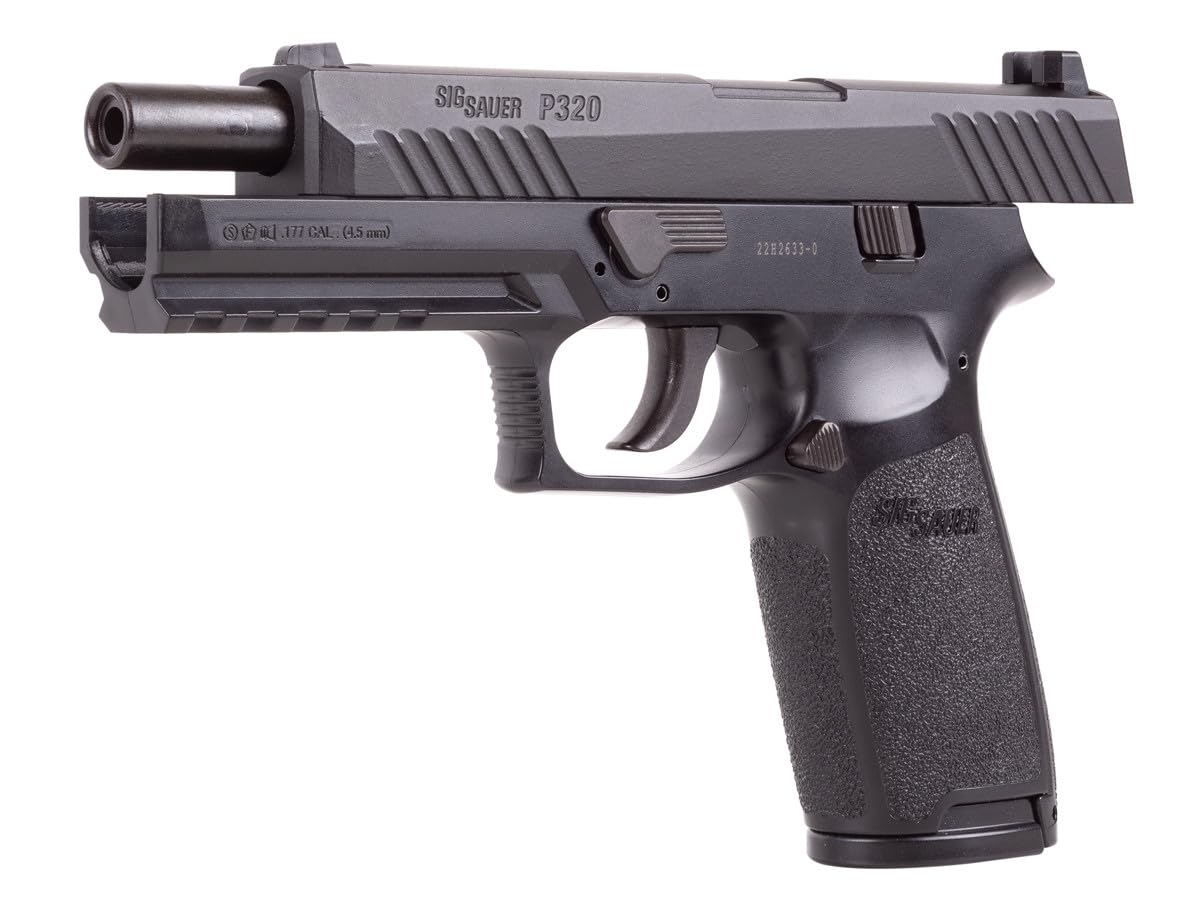 SIG SAUER P320 CO2 Semi-Auto Chambered in .177 Caliber, 12 Gram, 30 Round Blowback Next-Generation Pellet Gun Air Pistol, Black