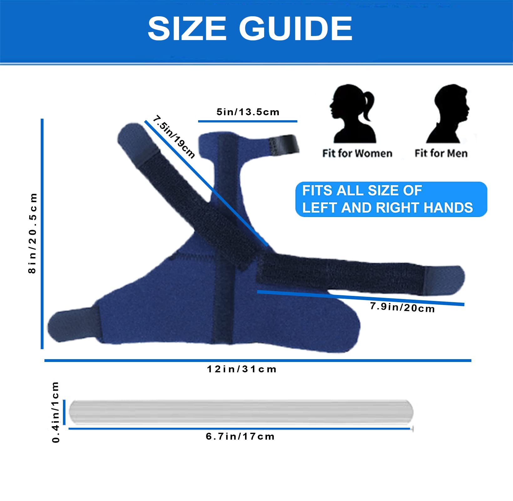Winding Type Thumb Splint Brace Stabilizer Wrist Strap, Fits Both Hands, for Arthritis, Soft Tissue Injuries, Tendonitis, Pain, Sprains, Fractures Stabilizing Breathable, 1 Pack