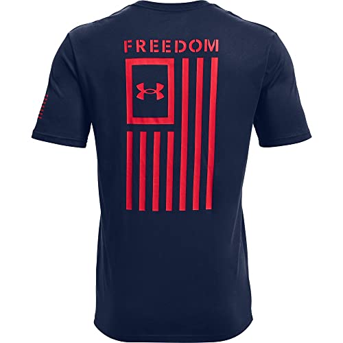 Under Armour Men's New Freedom Flag T-Shirt, Academy Blue (409)/Red, Large