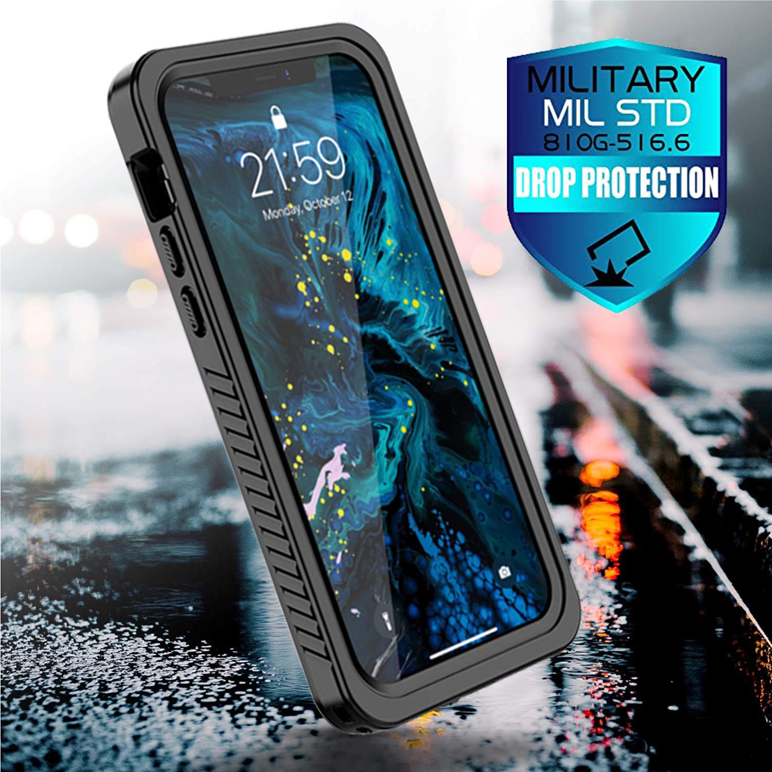 YESHON for iPhone 12 Pro Max Case, iPhone 12 Pro Max Waterproof Case, Built-in Screen Protector Full Sealed Cover, Shockproof IP68 Waterproof Clear Case for iPhone 12 Pro Max 6.7 inch (2020 Released)