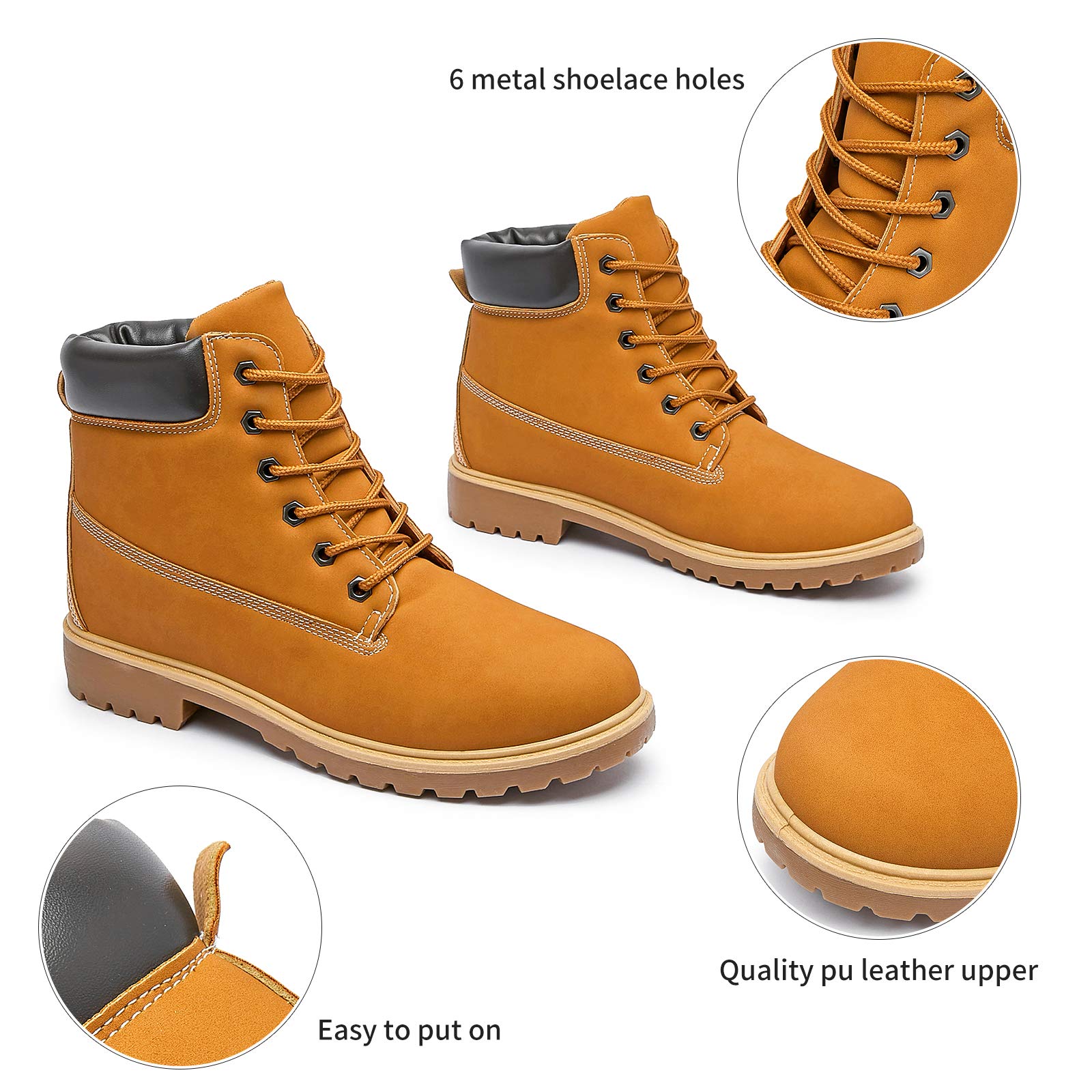 Women's Hiking Boots Backpacking Trekking Boots Waterproof Lightweight Ankle Booties (Chestnut,US9)