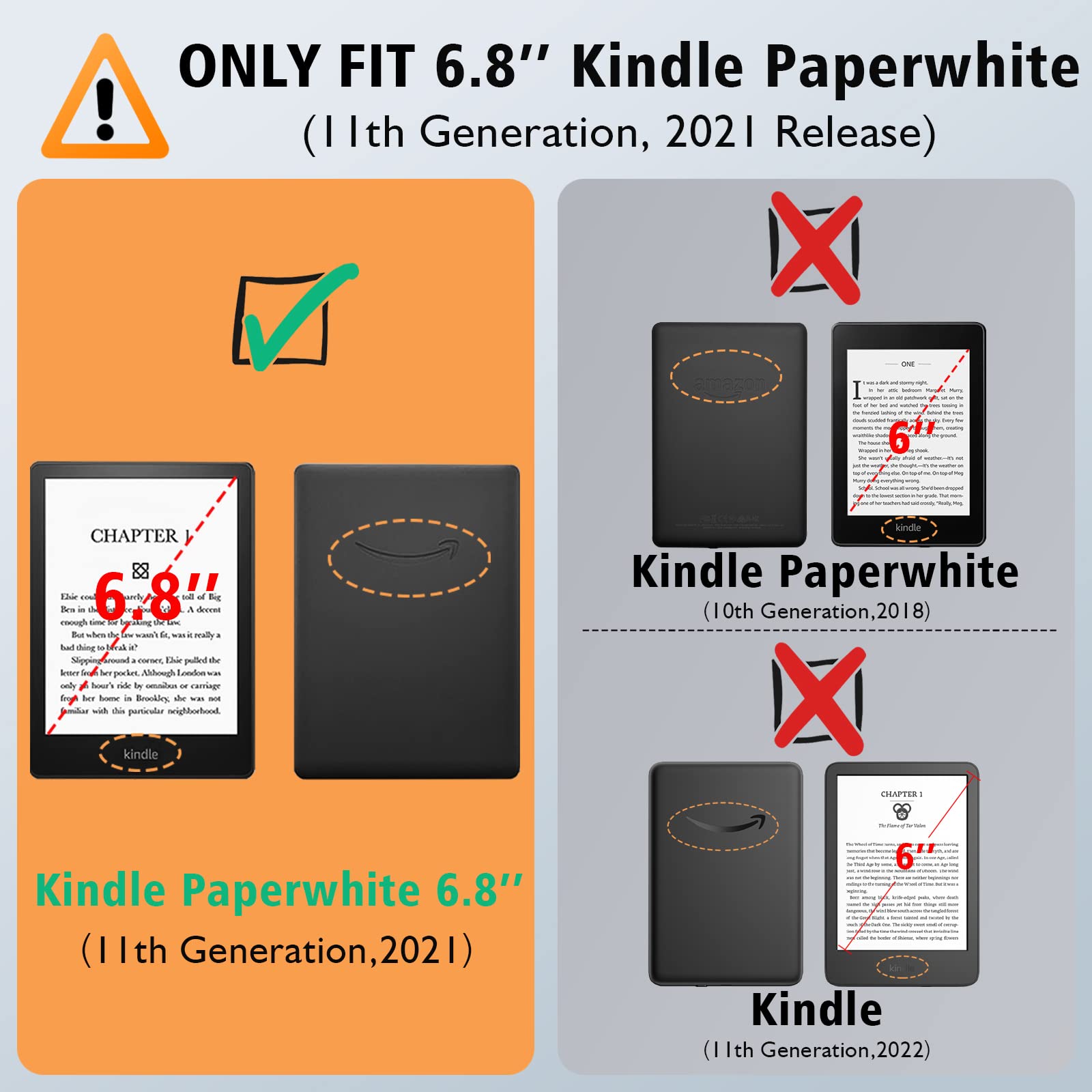VORI Case for Kindle Paperwhite (11th Generation-2021) and Kindle Paperwhite Signature Edition, Soft TPU Lightweight Protective Smart Shell Cover with Auto Sleep/Wake, Galaxy