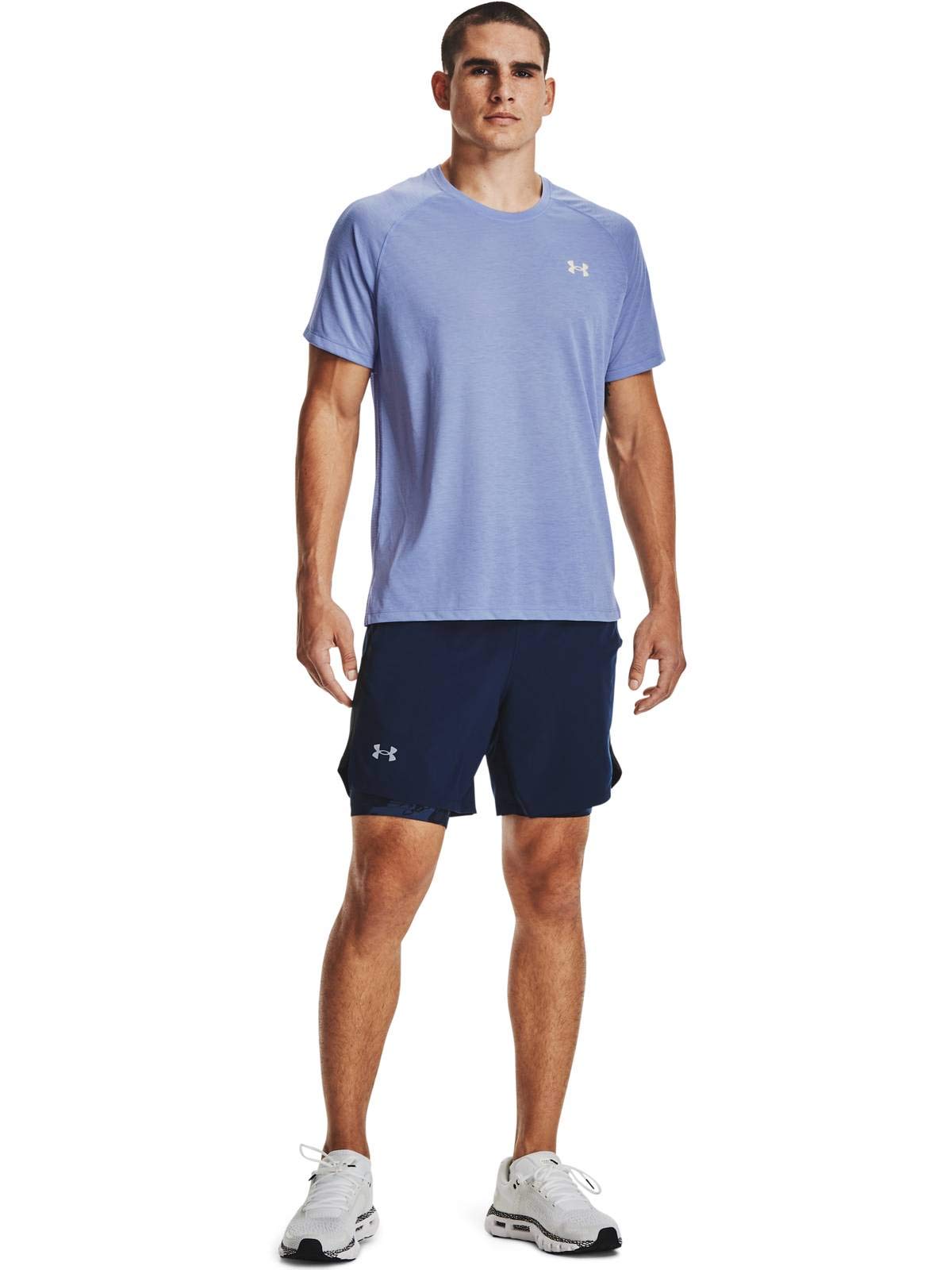 Under Armour Streaker Short Sleeve T-shirt, Washed Blue (420)/Reflective, X-Large