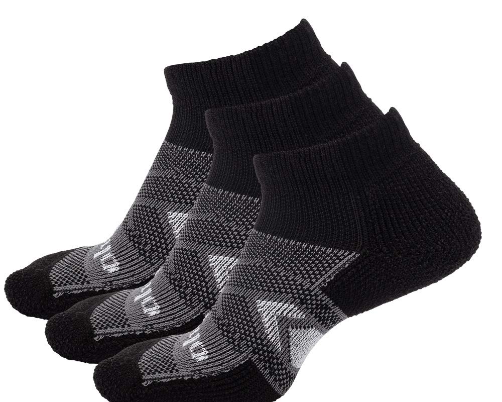 Thorlos Unisex-Adult's WCMU Work Maximum Cushion Ankle Sock, Black/Grey 3 Pack(Ankle), Extra Large