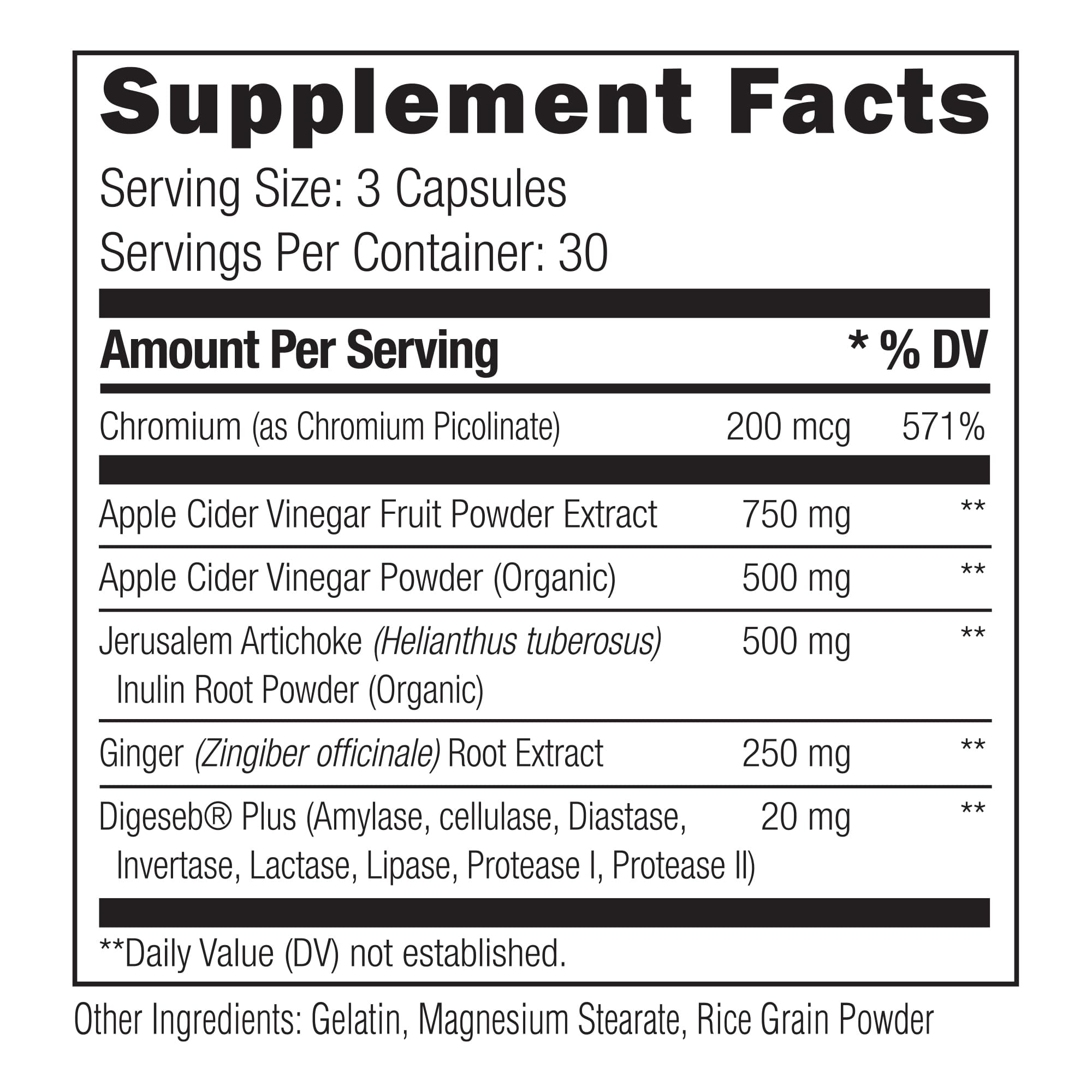 UMZU zuACV Prebiotics Supplement | Apple Cider Vinegar Prebiotic Blend Supports Digestion, Gut Health & Immunity | Relieves Occasional Bloating w/No Vinegar Taste (30 Day Supply | 90 Capsules)