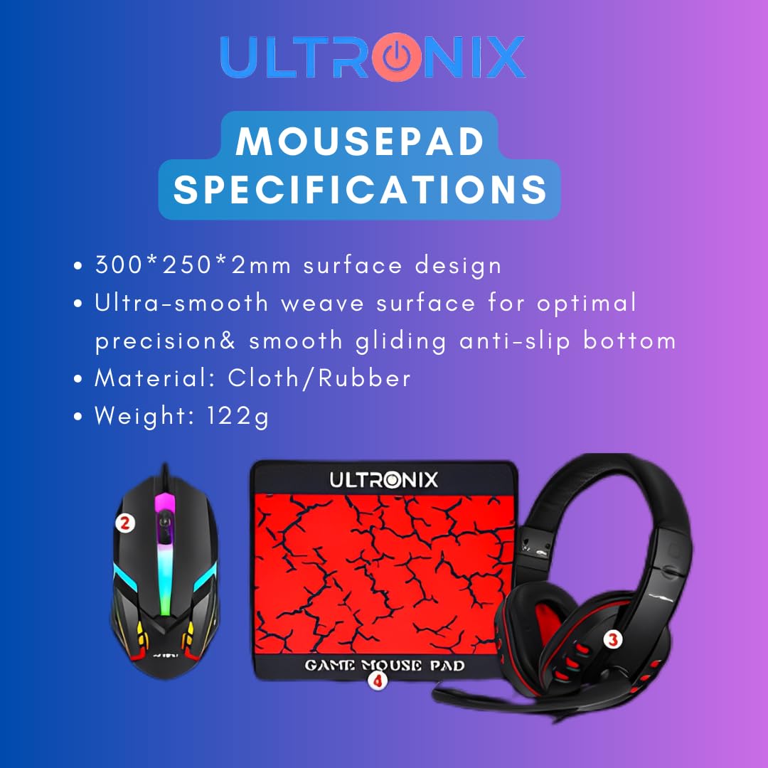ULTRONIX Gaming Desktop, Intel Core I5 8TH GEN, Nvidia 1660 Super, 32GB RAM, 512GB SSD, Keyboard, Gaming Mouse, Mouse Pad, Headset Combo