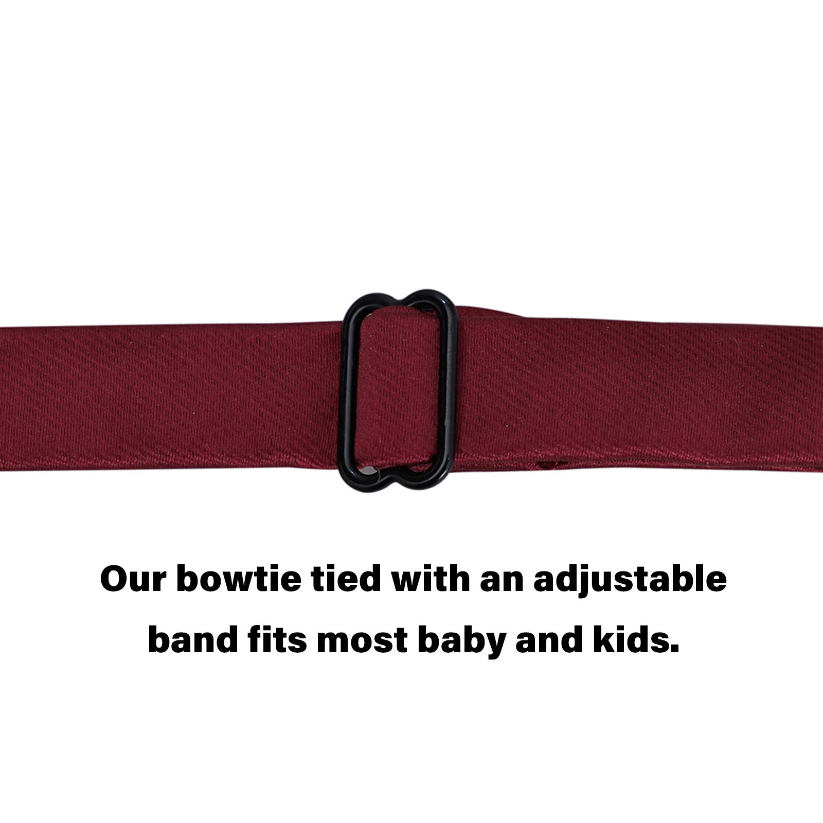 WELROG Mens Classic Pre-Tied Bow Ties Adjustable Silk Formal Tuxedo Wedding Bowtie (Wine Red)