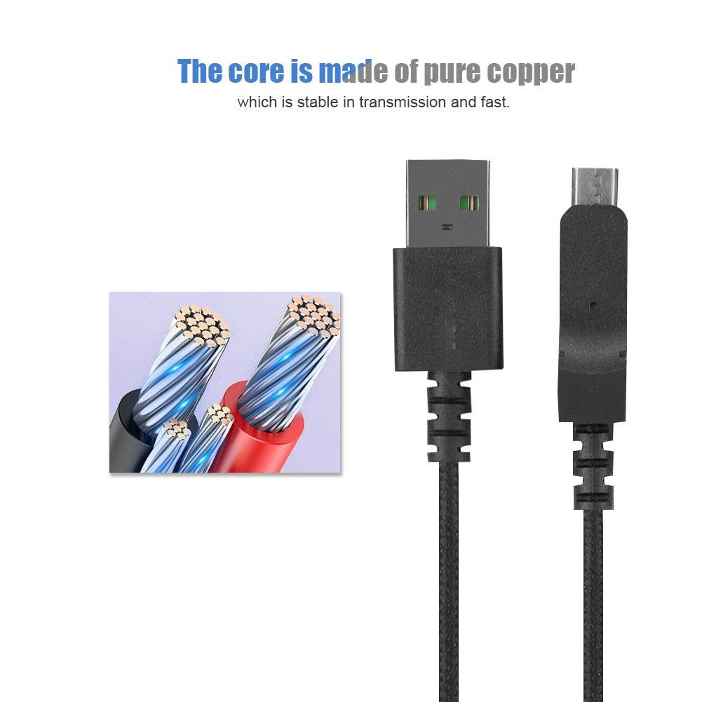 Wendry Mouse Cable, Fast USB Cable/USB Line Wireless Gaming Mouse Replacement for Razer Lancehead,Black