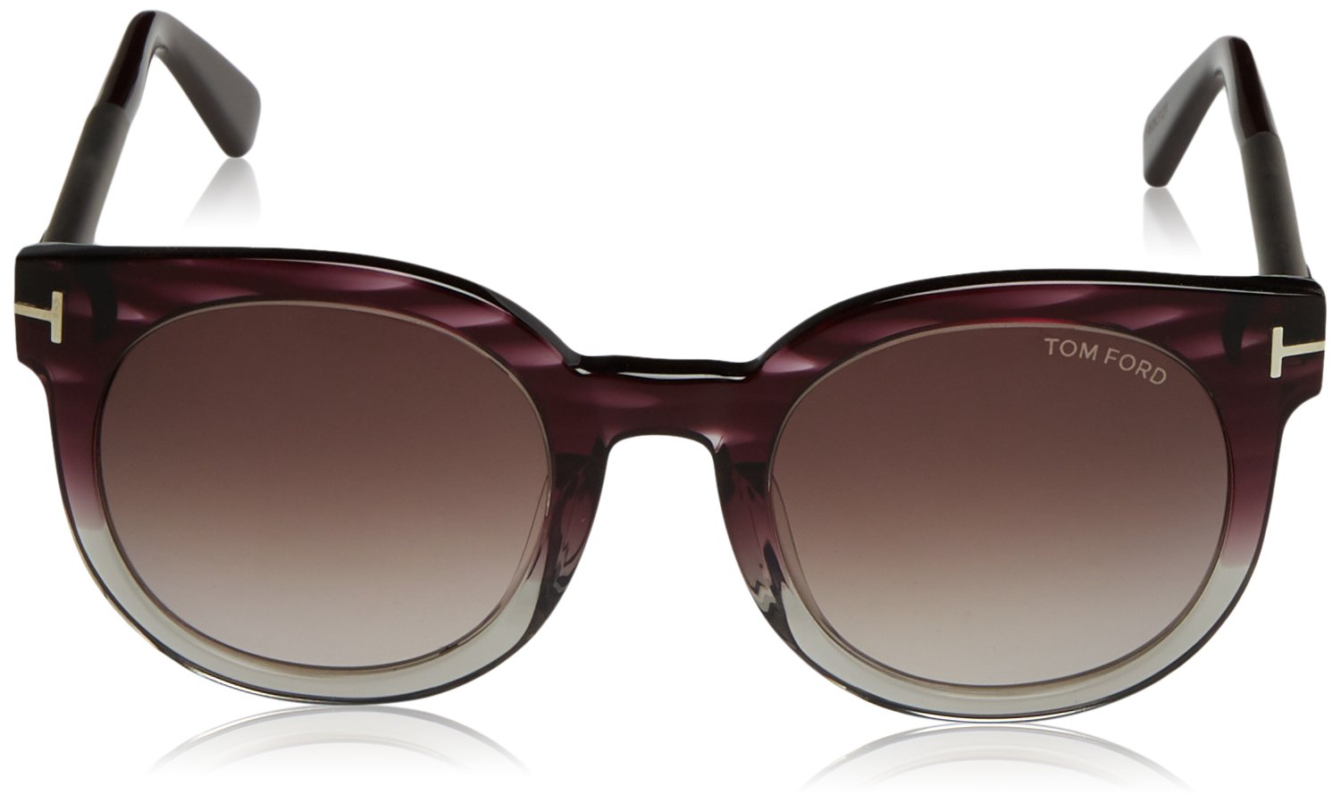 Tom Ford Oval Sunglasses TF435 Janina 83T Violet Melange/Ruthenium FT0435