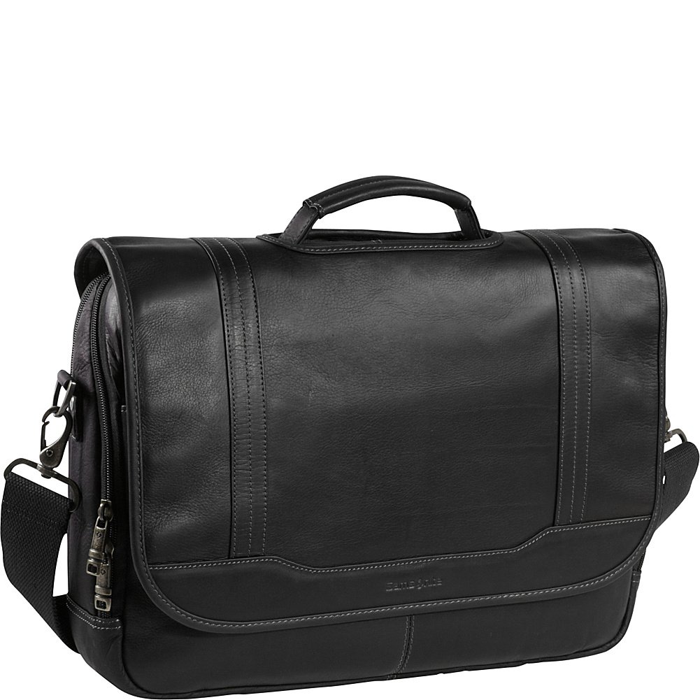 Samsonite Columbian Leather, Black, Flapover Briefcase