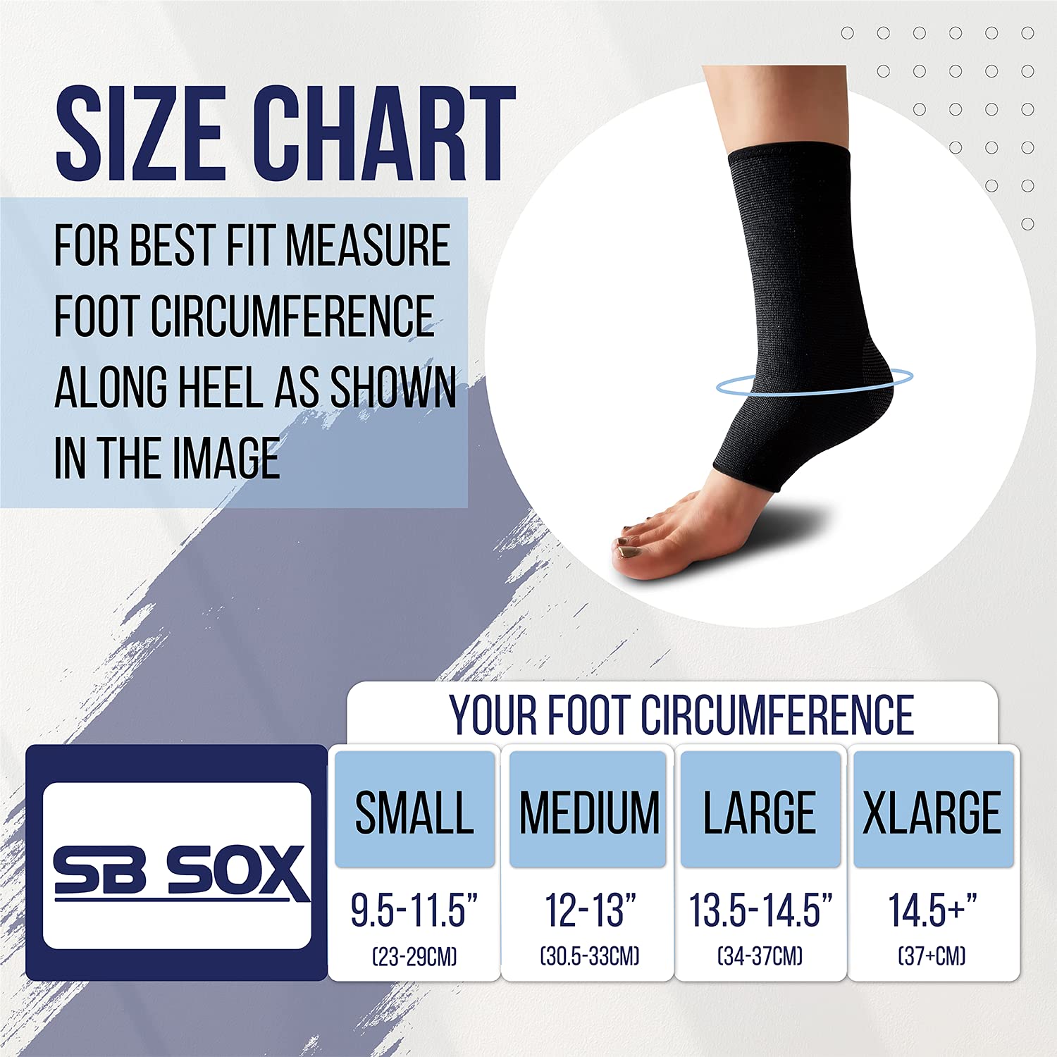 SB SOX Compression Ankle Brace (Pair) β Great Ankle Support That Stays in Place β For Sprained Ankle and Achilles Tendon Support β Perfect Ankle Sleeve for Sports, Any Use (Solid - Black, Large)