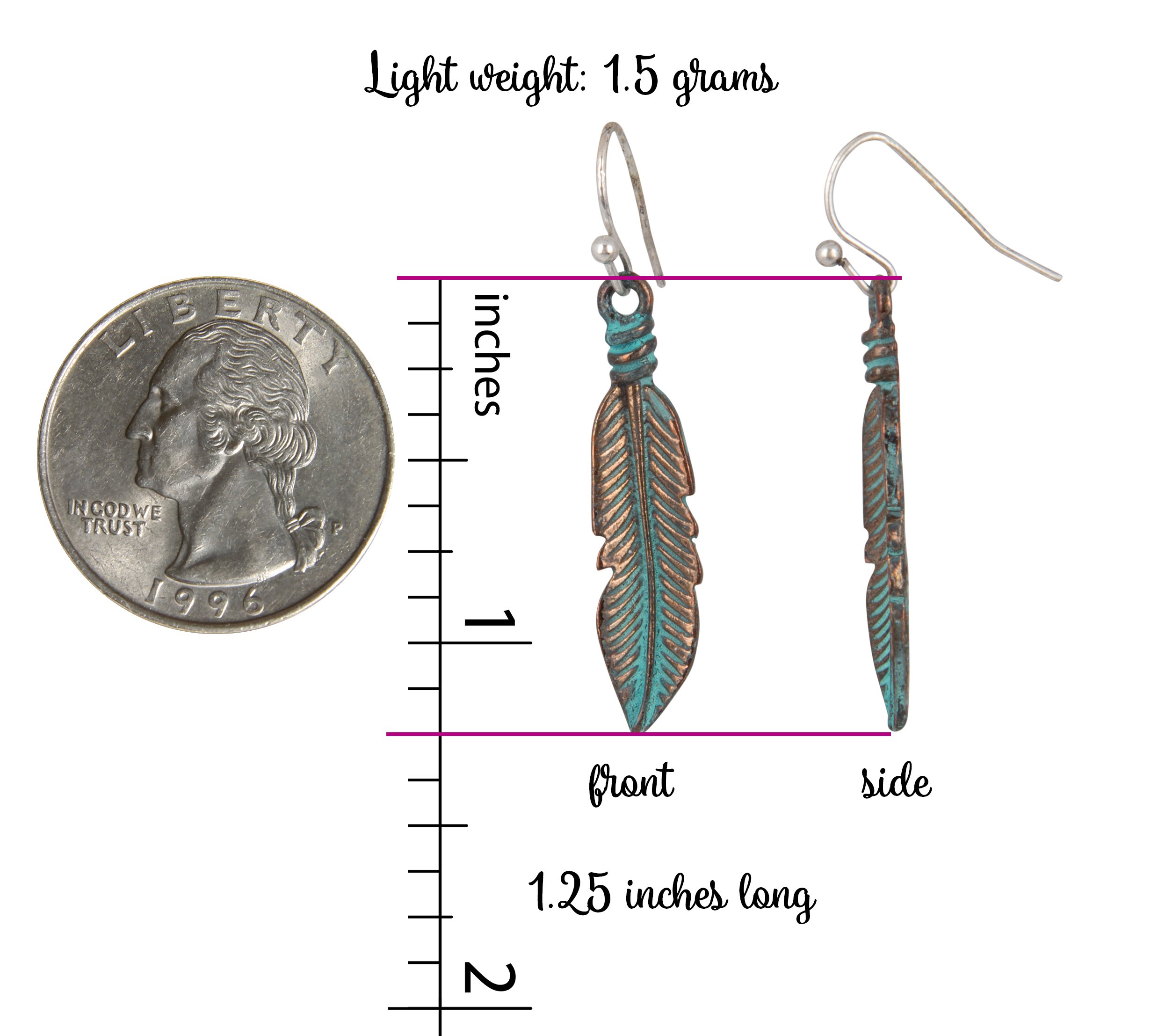 SPUNKYsoul Feather Circle Long Necklace for Women Collection (3 Toned Patina Copper)
