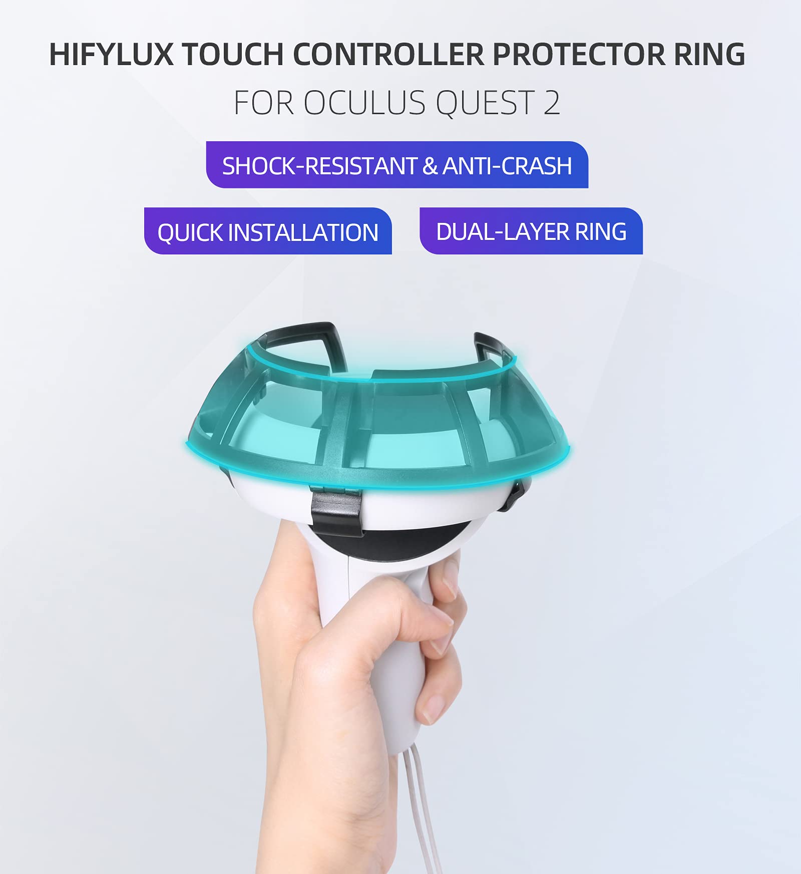 YBang Protective Guard Cover for Oculus Quest 2 Anti-Fall Anti-Shock One-Piece Full-Body Quick Release (Black)