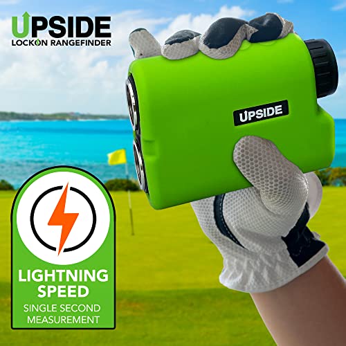 Upside Golf Magnetic RangeFinder with Built-in LOCKON Magnet - Slope Mode & Pin Vibration with 6X Laser Magnification 1000+ Yard Precision, Professional Golf RangeFinder Accessories