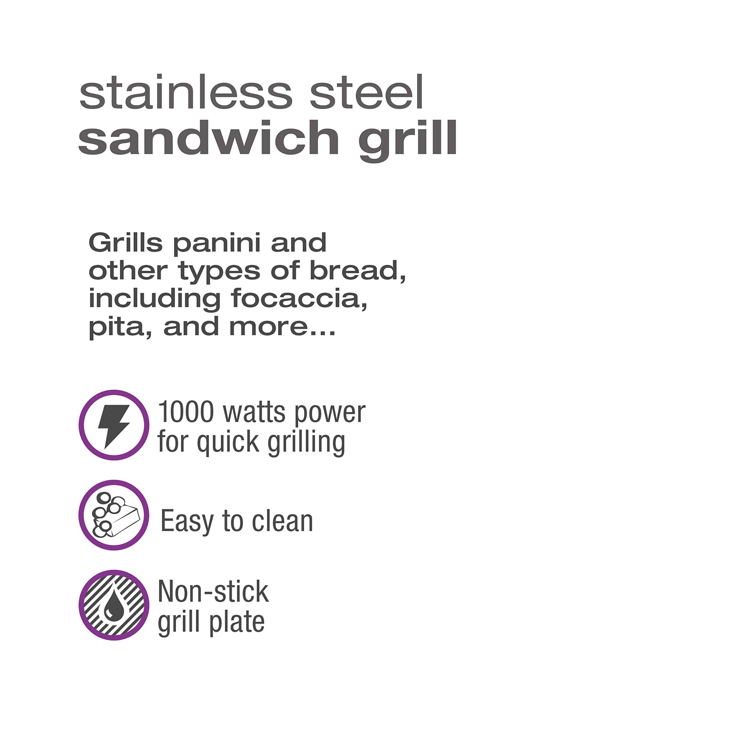 Toastess Sandwich Grill, Stainless Steel