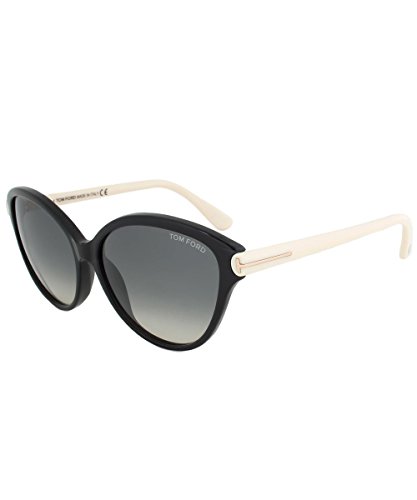 Tom Ford Women's TMF-SUNG-FT0342-05B-60 Designer Sunglasses, Black & Ivory