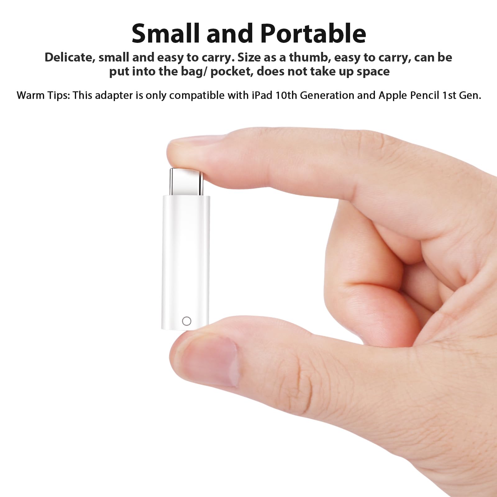 USB-C to Pencil Adapter Compatible with Apple Pencil 1st Generation USB-C to for Lightning Connector Charging Adapter for iPad 10th Gen Bluetooth Pair Male to Female Adapter Connector for Apple Pen