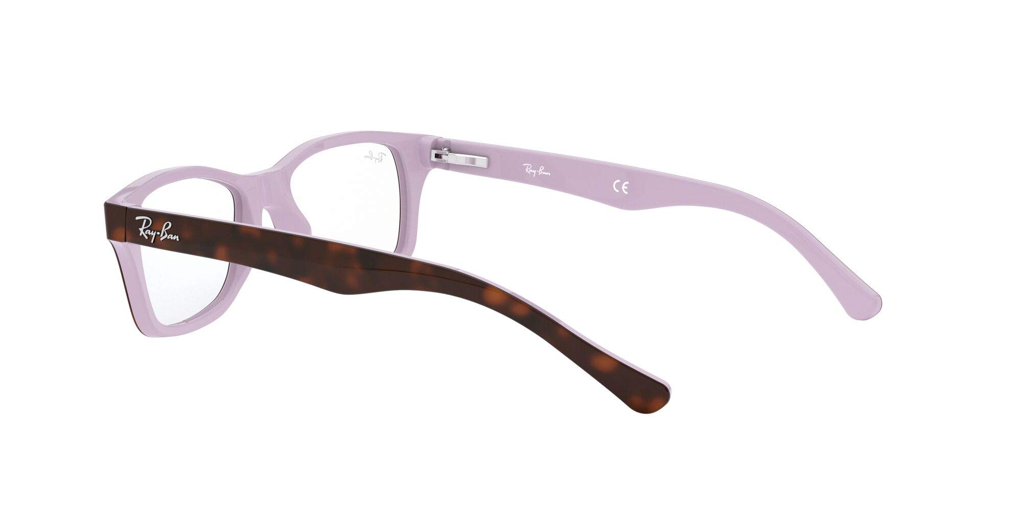 Ray-Ban Junior Kids' Ry1531 Square Prescription Eyeglass Frames, Havana on Violet/Demo Lens, 48 mm