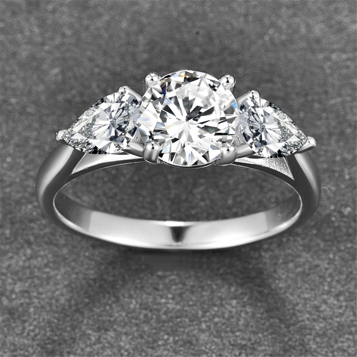 Yaresul Wedding Ring for Women Solid 925 Sterling Silver Round Cut Cubic Zirconia Engagement Promise Ring for Her Size 7
