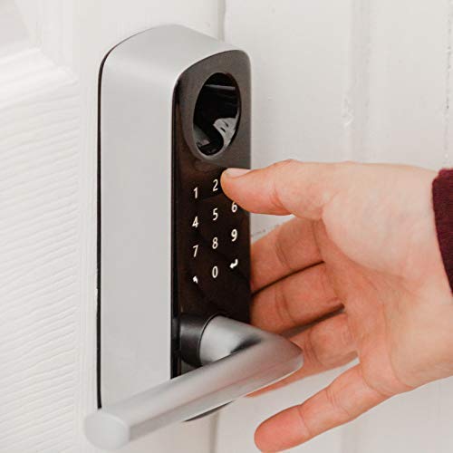 ULTRALOQ Smart Lever Door Lock + Key Storage Lock Box + Bridge WiFi Adaptor 6-in-1 Keyless Entry Door Lock with WiFi, Bluetooth, Biometric Fingerprint and Keypad