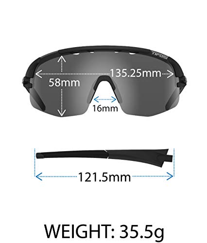 Tifosi Optics Sledge Lite Sunglasses (Matte Black, Clarion Red Fototec)