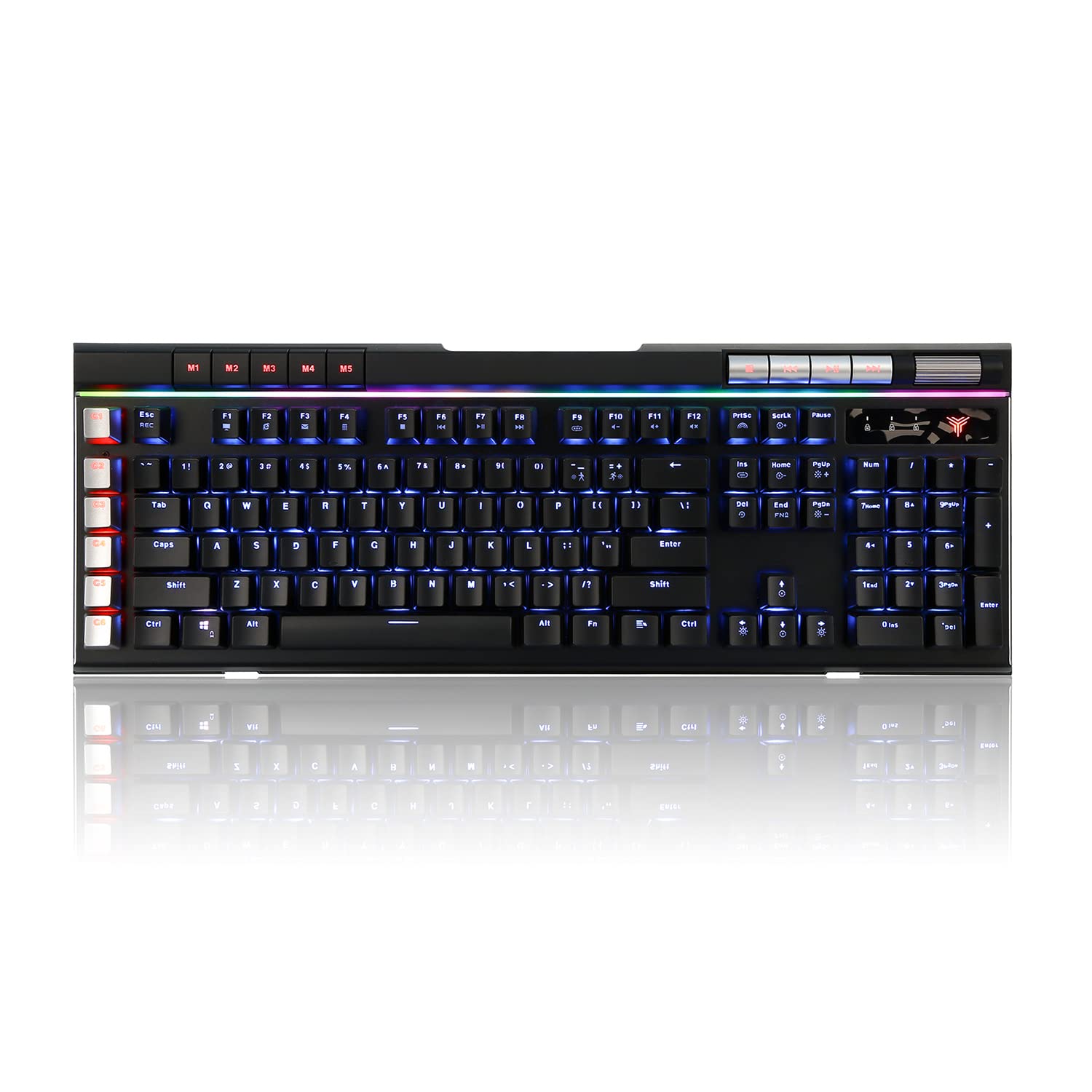 teamwolf VOIDRAY EX Mechanical Gaming Keyboard Blue Switches Media Keys RGB Breath Changing Backlight Anti-Ghosting with 2 USB Ports