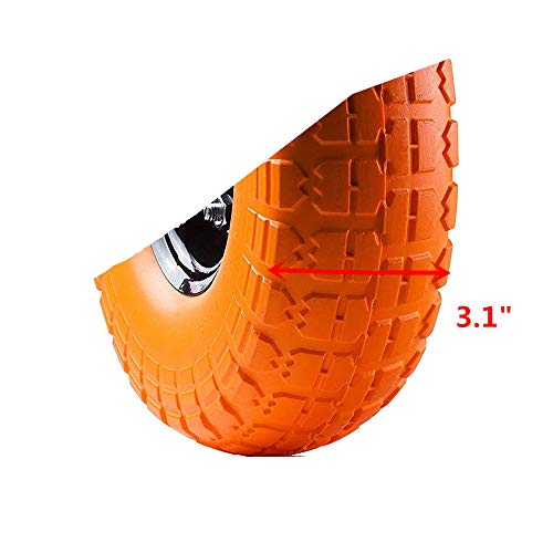 SASONCO Solid Wheelbarrow Tires Sack Truck Cart Wheel Puncture Proof Solid Rubber Tyre Wheels Garden Wagon Cart Trolley Tires Wheels 5/8-inch Bearings 10" 2pack (Orange)