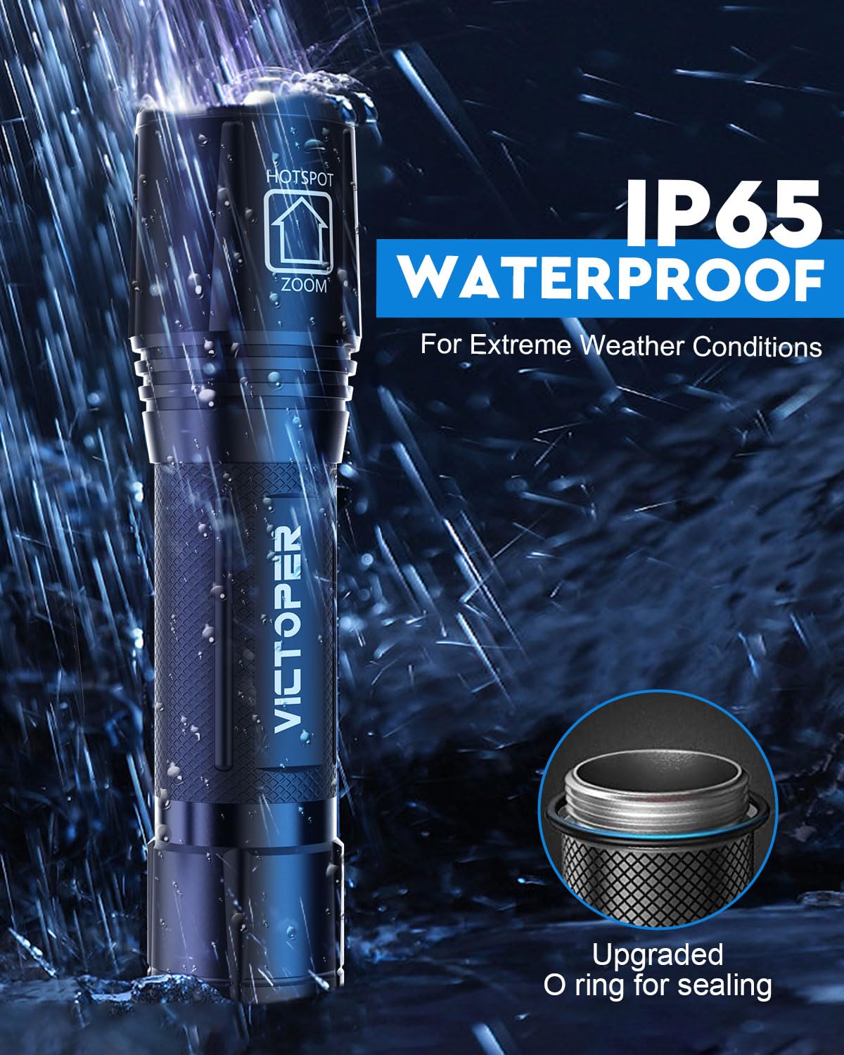 Victoper New Flashlight 2 Pack, 2000 Lumen 5 Modes Tactical LED Flash Light, High Lumens Bright Waterproof Flashlights, Zoomable Flash Lights for Camping Emergencies Outdoor Home, Gift for Dad & Men
