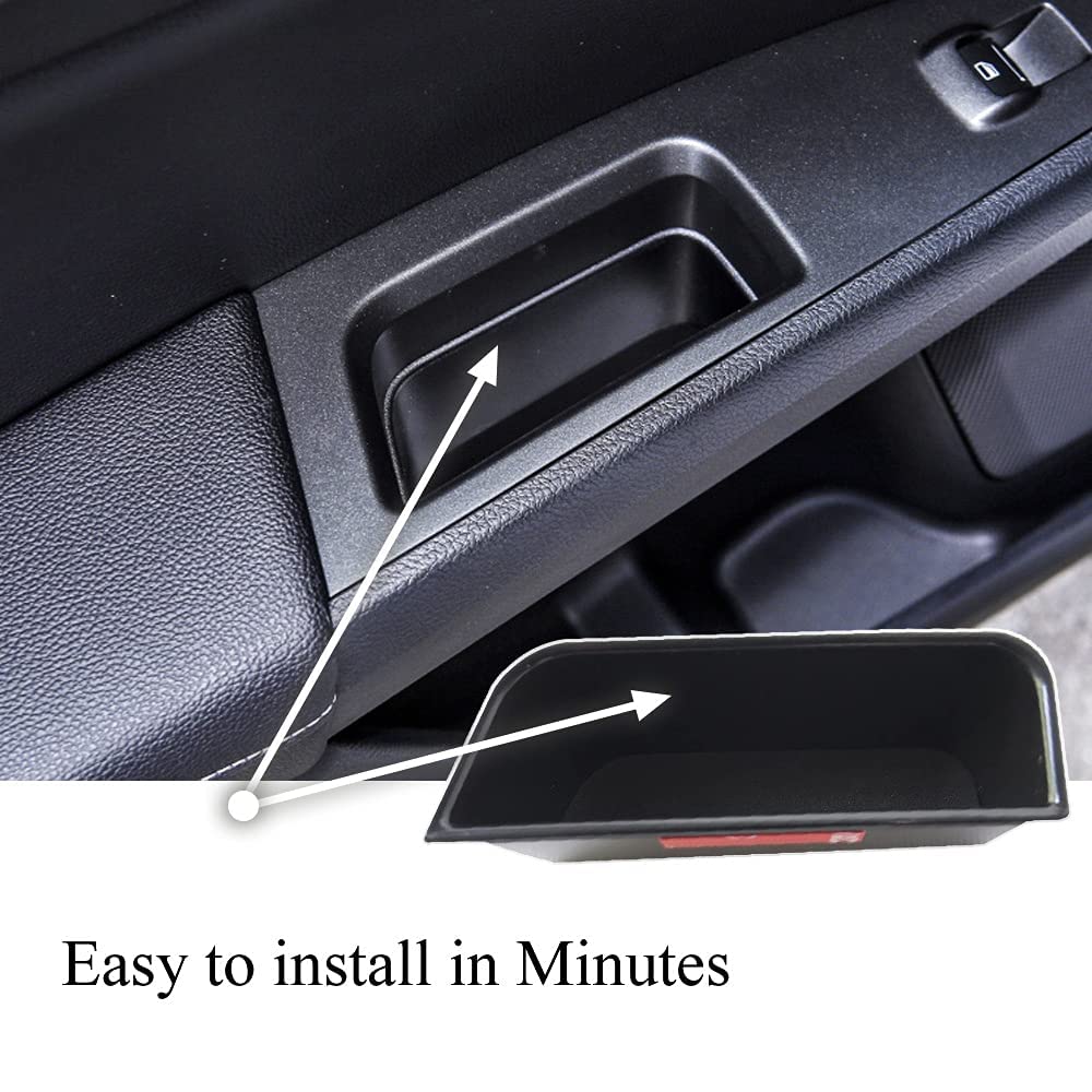 Vesul 4pcs Door Side Storage Box Compatible with Ford Fusion 2013 2014 2015 2016 2017 2018 2019 2020 Armrest Phone Container Door Organizer Handle Pocket ABS Tray Insert Glove Pallet