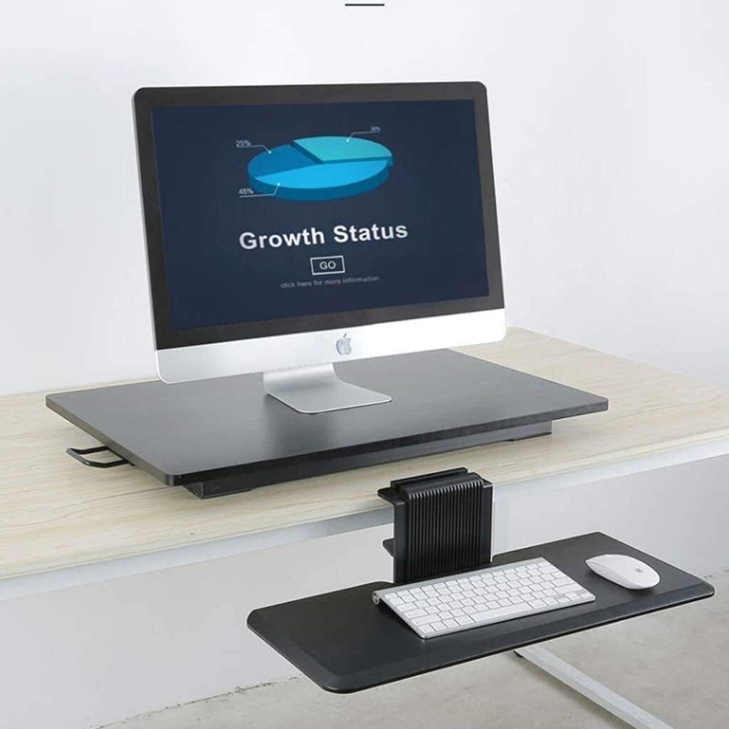 ZYF Keyboard Tray Desktop Splint Tray Keyboard Standing Desk Workstation Cubicles Corner Desk Riser Computer Riser Fit Dual Monitor with Removable Keyboard