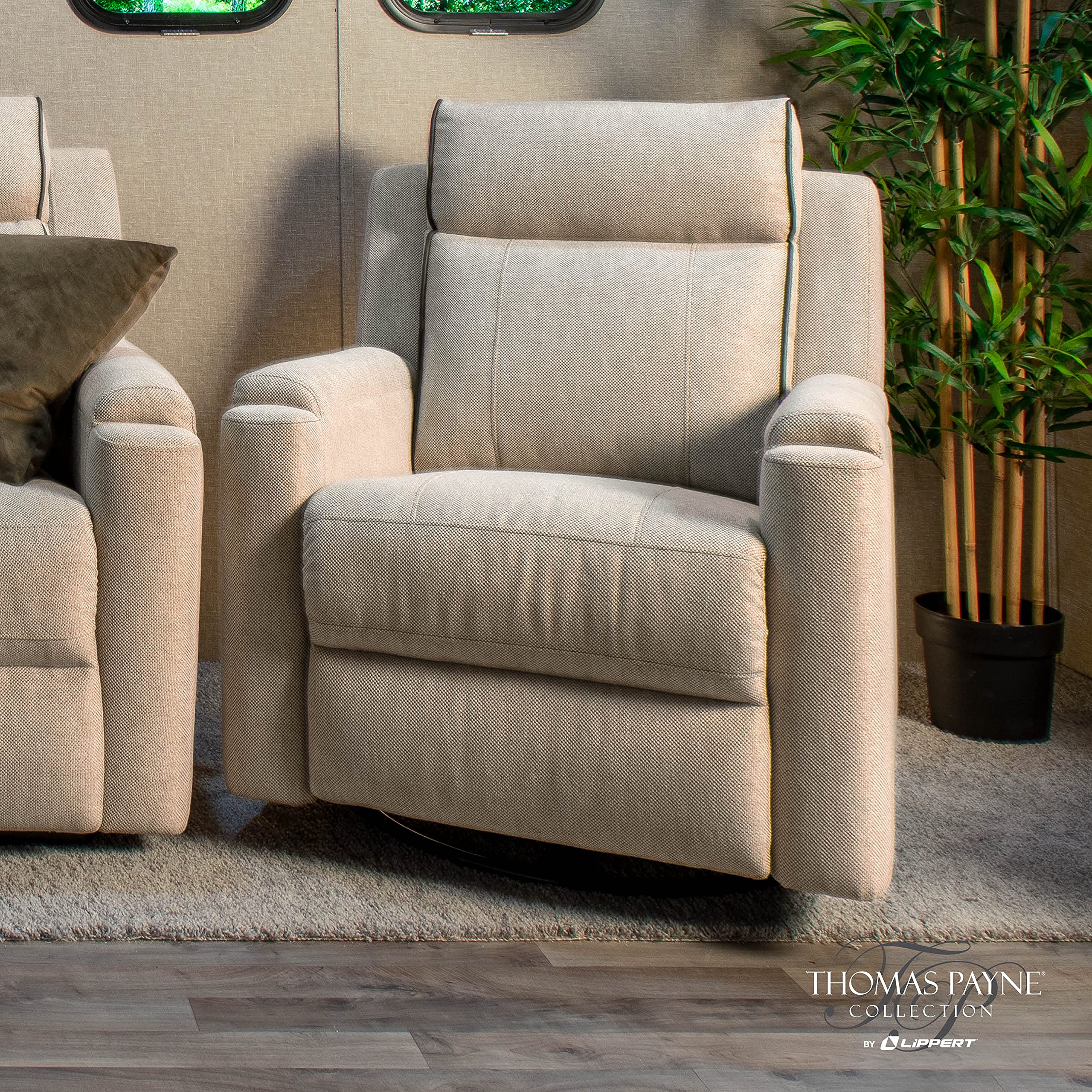 Thomas Payne® RV Swivel Glide Recliner - Norlina – Luxurious, Comfortable RV Recliner – Easy-to-Clean PolyHyde® Vinyl Fabric – High-Density Foam Interior for Extra Comfort – 2020129856