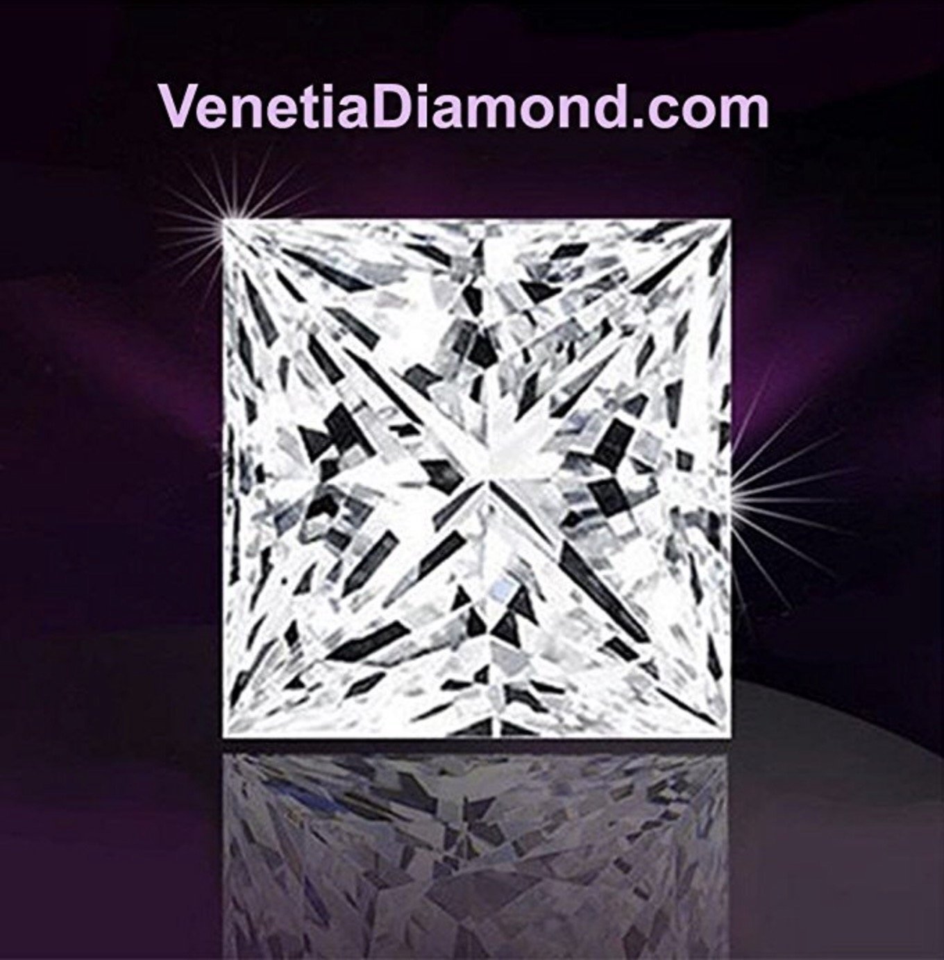 VenetiaDiamond.com REALISTIC TOP GRADE 1 CARAT CONTEMPORARY PRINCESS CUT RING SET 925 SILVER (7)