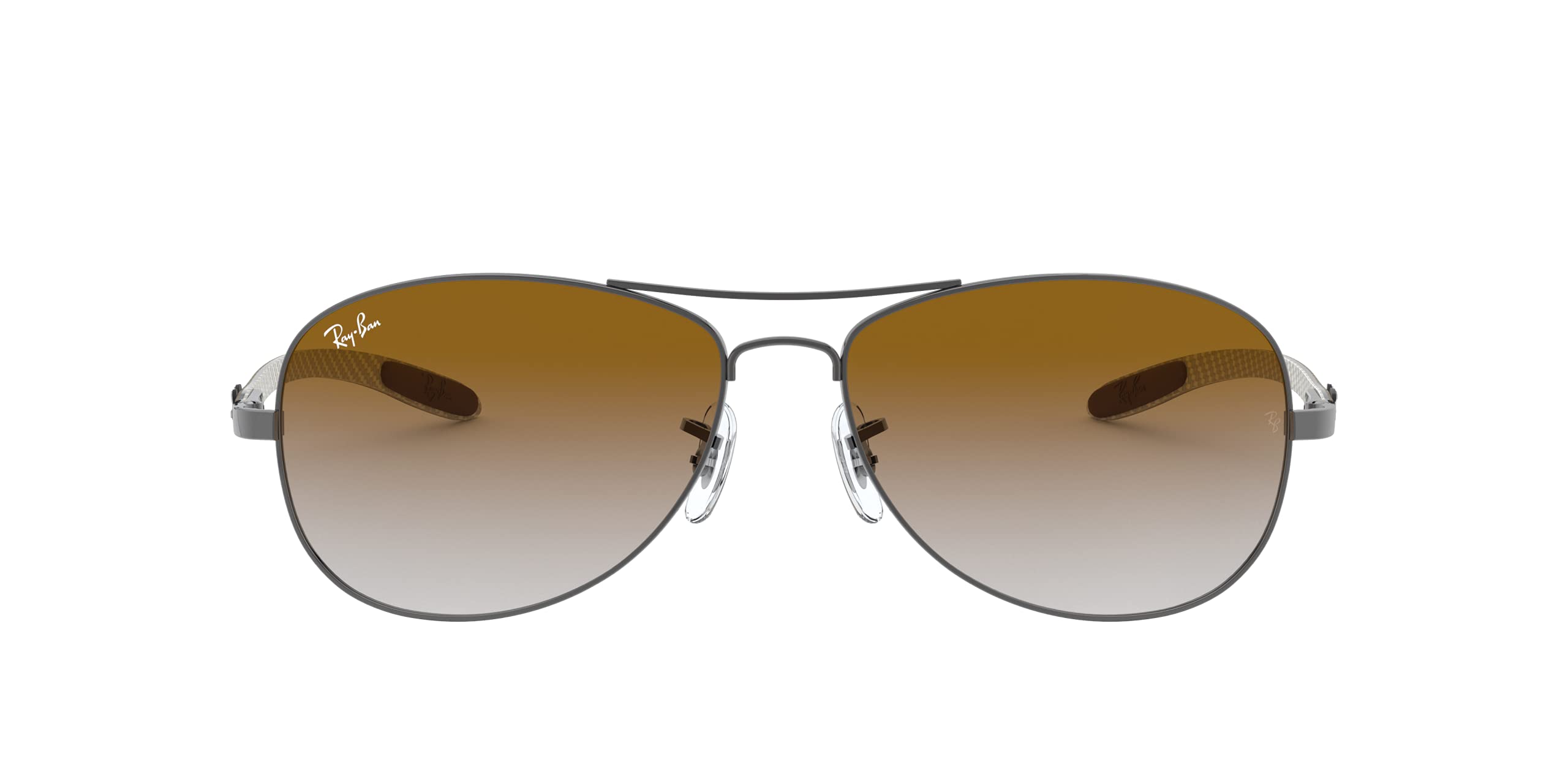 Ray-Ban RB8301 Aviator Sunglasses, Gunmetal/Clear Gradient Brown, 59 mm