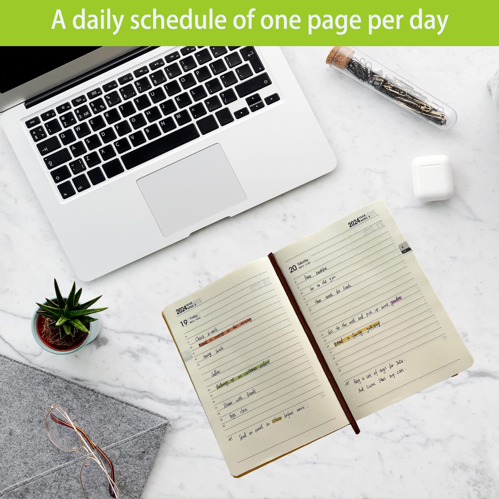 Undated Planner - Weekly and Monthly Planner with Stickers, Organizer Notebook - Start Anytime Facilitates efficient work and life planning, Lasts 1 Year, A5 Thick Paper (Black)