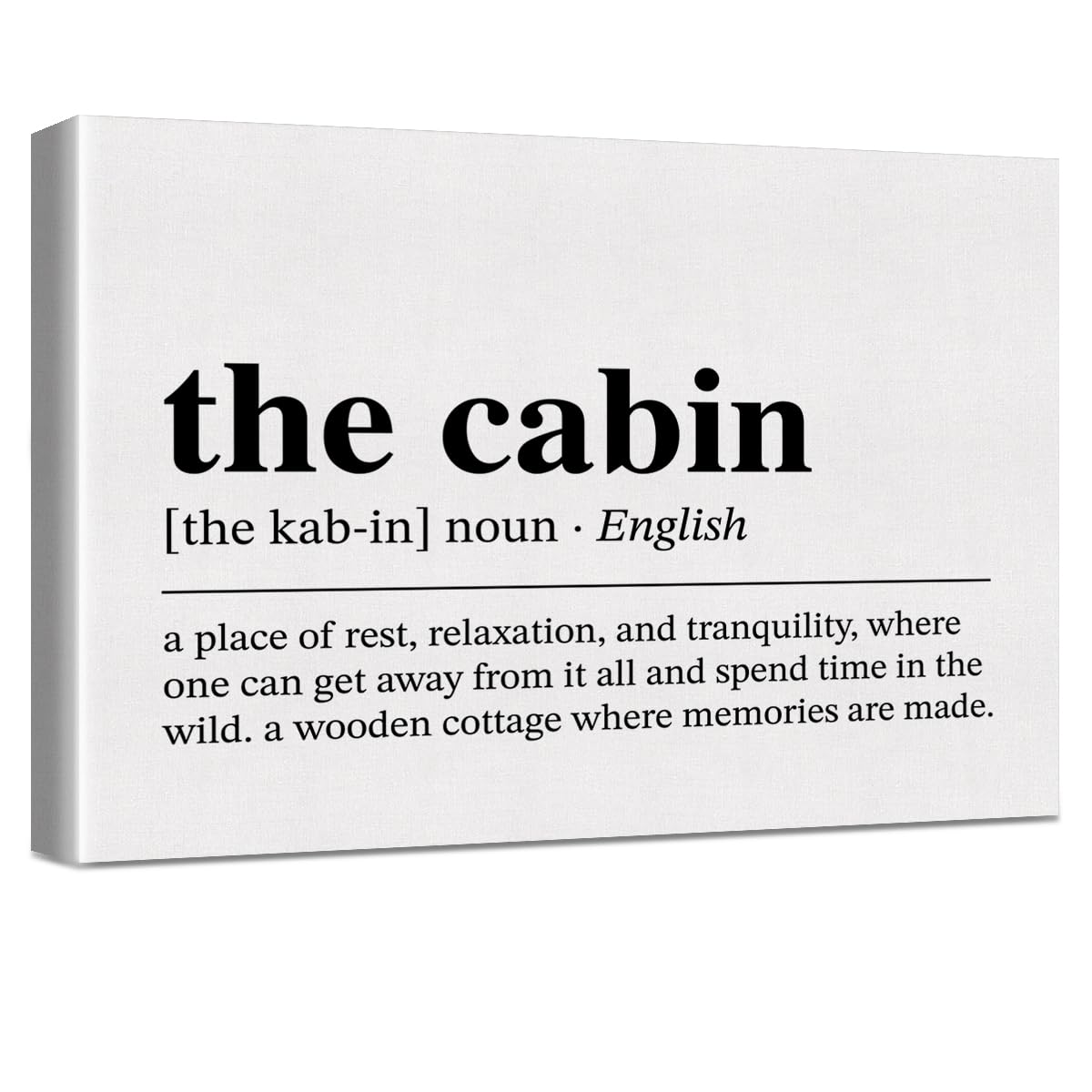 the Cabin Definition Canvas Poster Minimalist Print Painting for Home Cabin Wall Art Decoration 11.5 x 15 Inch (Framed)