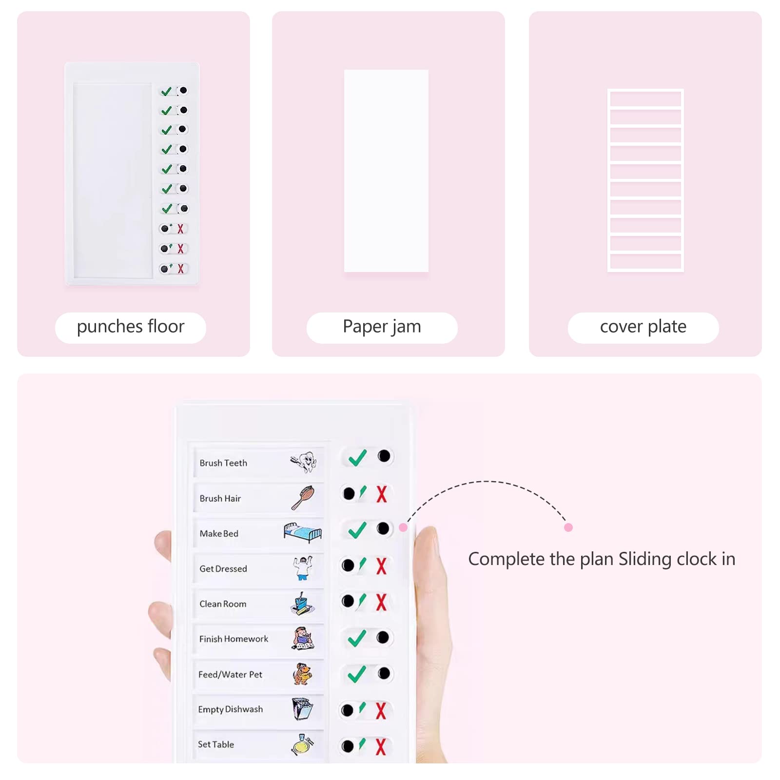 Undated Weekly Planner Habit Tracker Notebook A5 Size with Portable Checklist Memo Board Slider, Plastic To Do List Task Board Daily Tracker and Goal Setting Journal for Women Men Chore Office Fitness