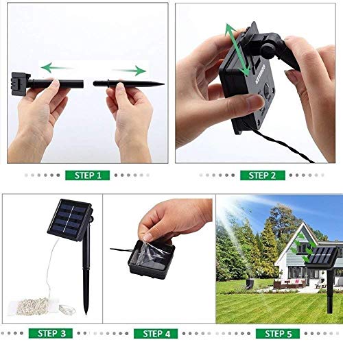 WDWL Solar Lantern String Outdoor Waterproof LED Copper Wire Flashing Home Courtyard Garden Holiday Landscape Decoration Light Strip