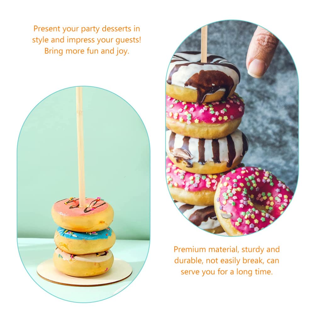 ULTECHNOVO 10pcs Donut Display Stand Kids Snacks Clear Stand Macaron Stand Snacks for Donut Holder Donut Board Display Shelves Doughnut Display Holder Wedding Shelf Baby Wooden